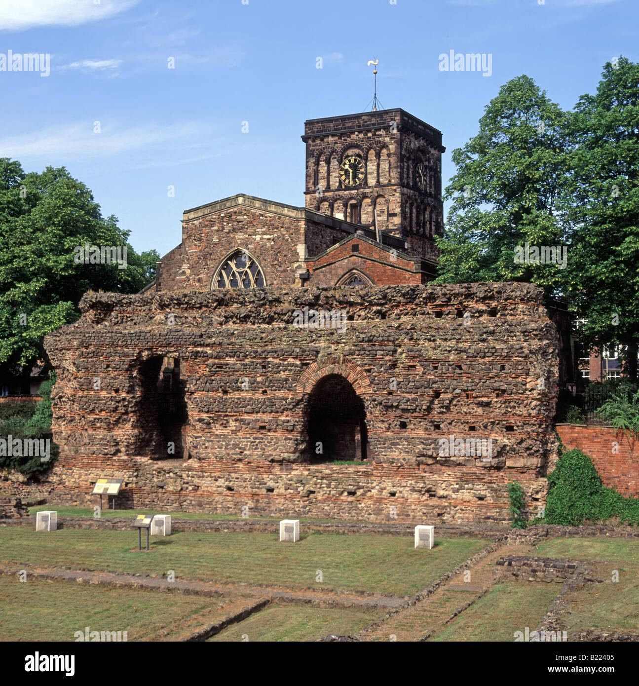 Leicester The Jewry wall and foundations in the remains of the Roman ...