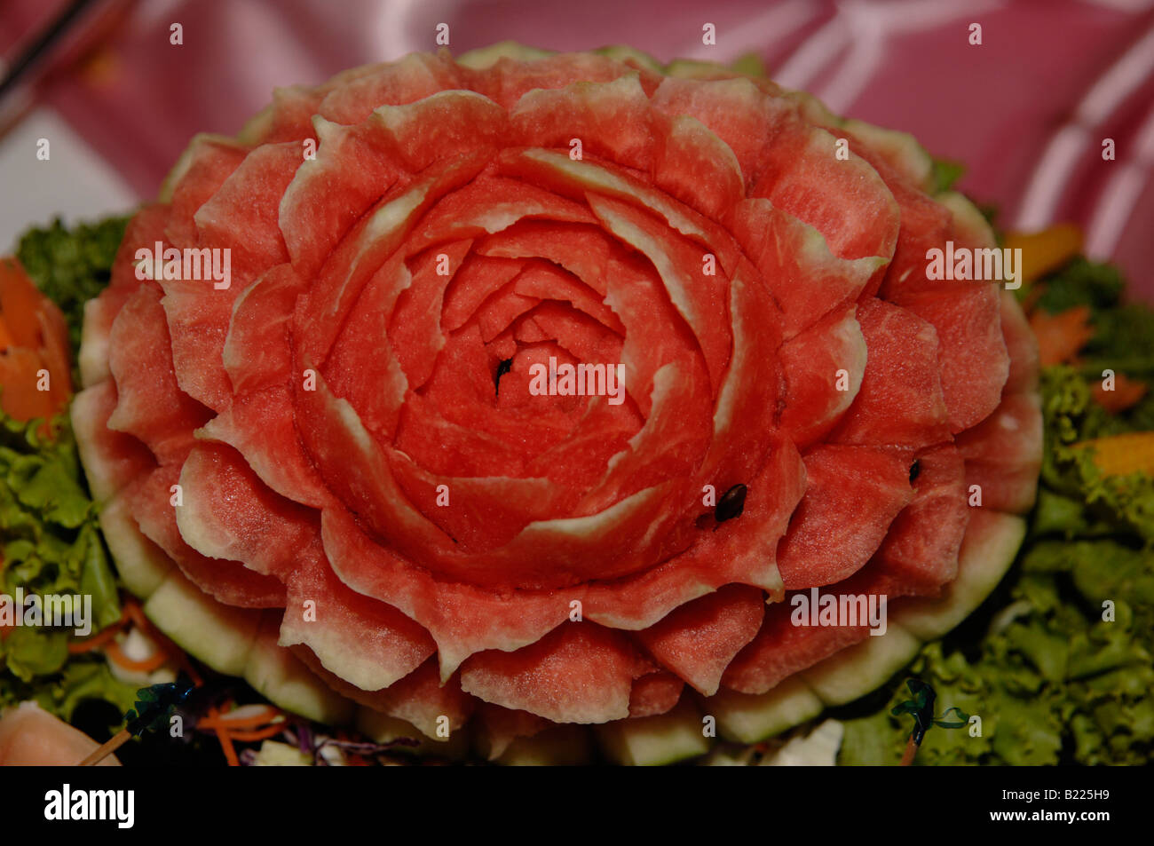 decorated water melon, buffet at thai wedding , bangkok , thailand ...