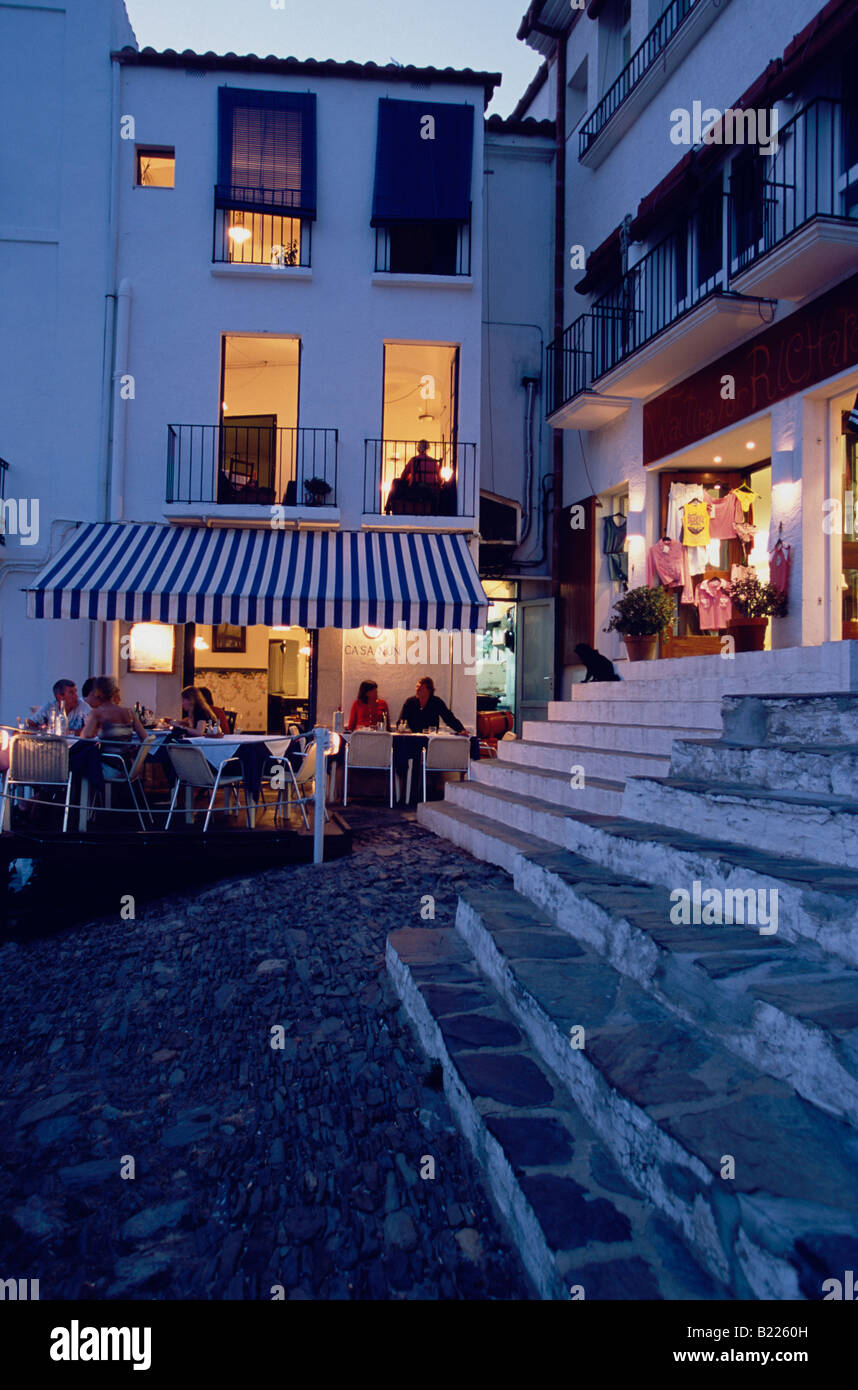 Restaurant in Cadaques Costa Brava Catalonia Spain Stock Photo - Alamy
