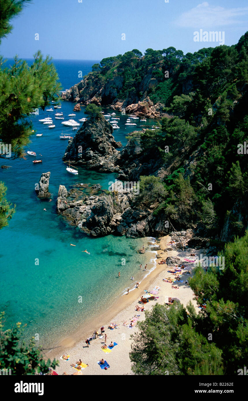 Beach in Calella de Palafrugell Costa Brava Catalonia Spain Stock Photo ...