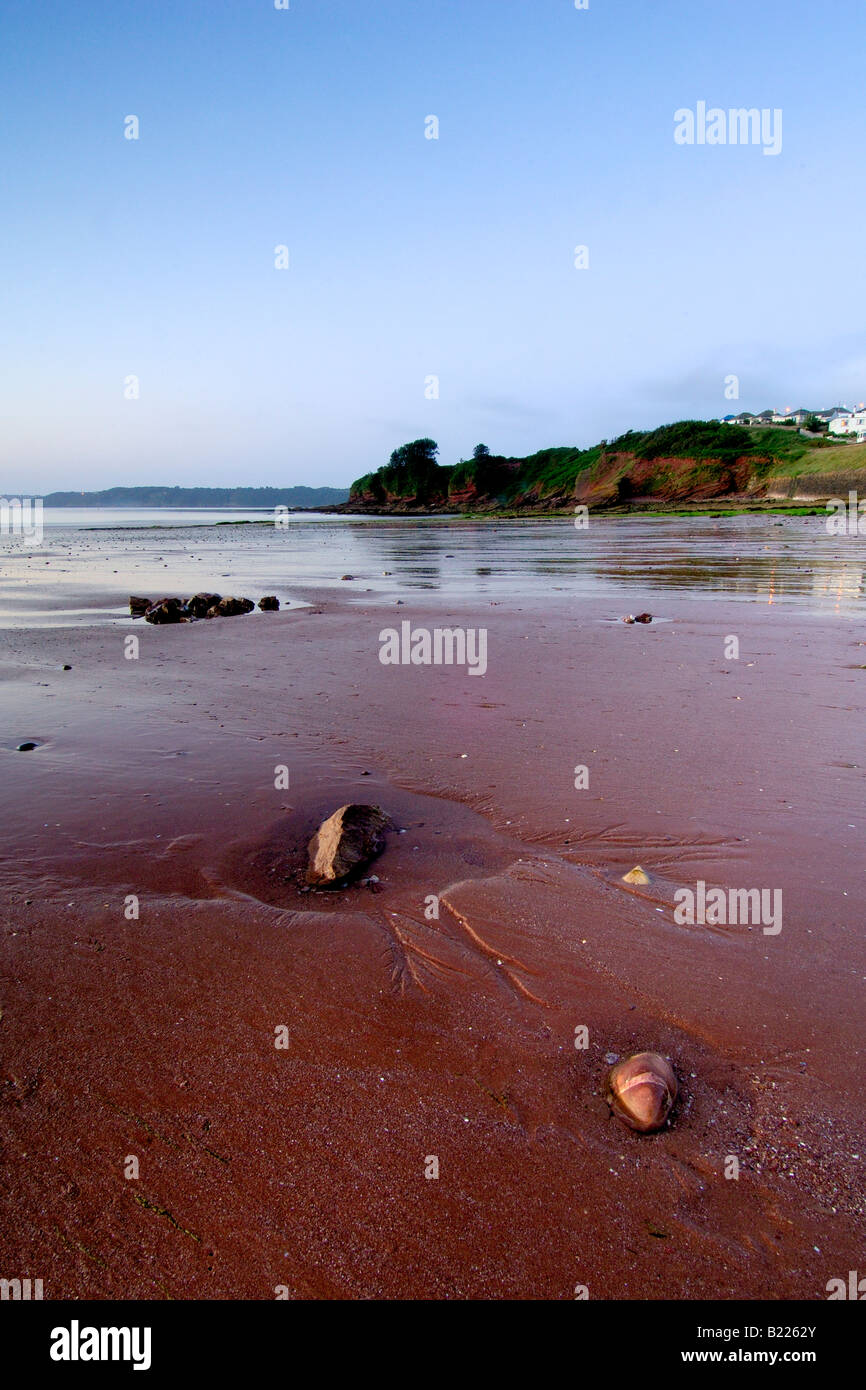 Just before dawn on the foreshore at Goodrington Sands in South Devon ...