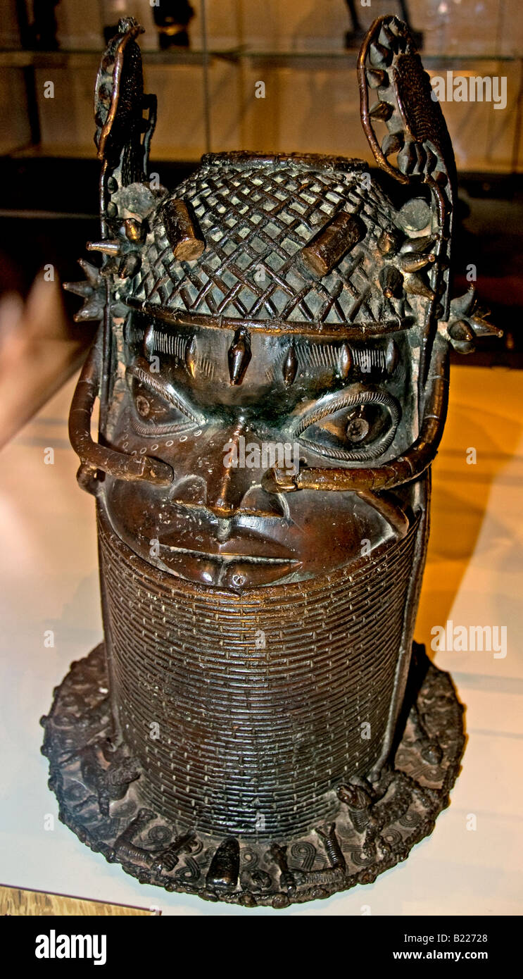 Head of a Oba 19th century Benin Nigeria Guinea coast mask ( cervical ...