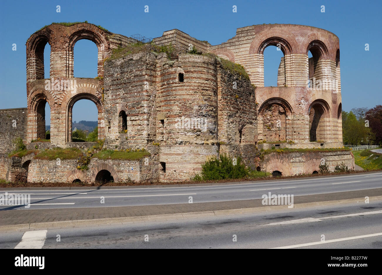 ruins of Emperor thermal spa, ancient roman imperial bath, Trier ...