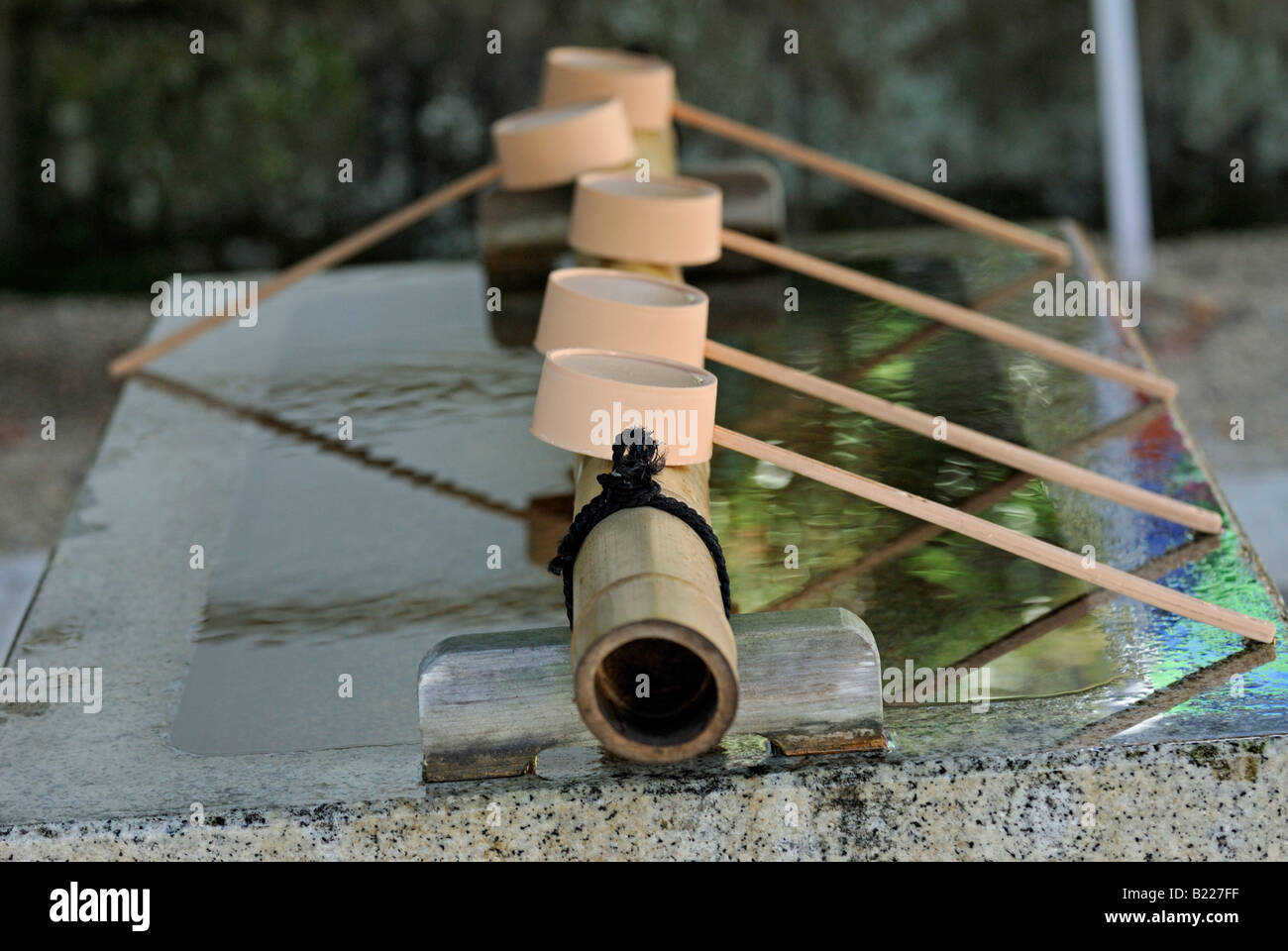 Water basin at Gokoku Shinto Shrine Sendai Japan Stock Photo - Alamy