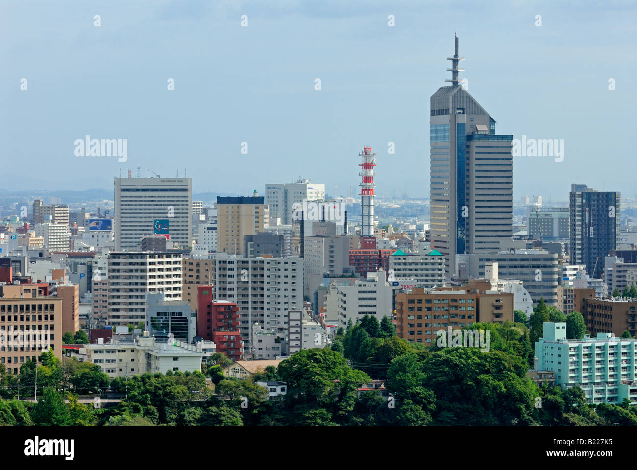 View of Sendai city from Mount Aoba Sendai Japan Stock Photo - Alamy