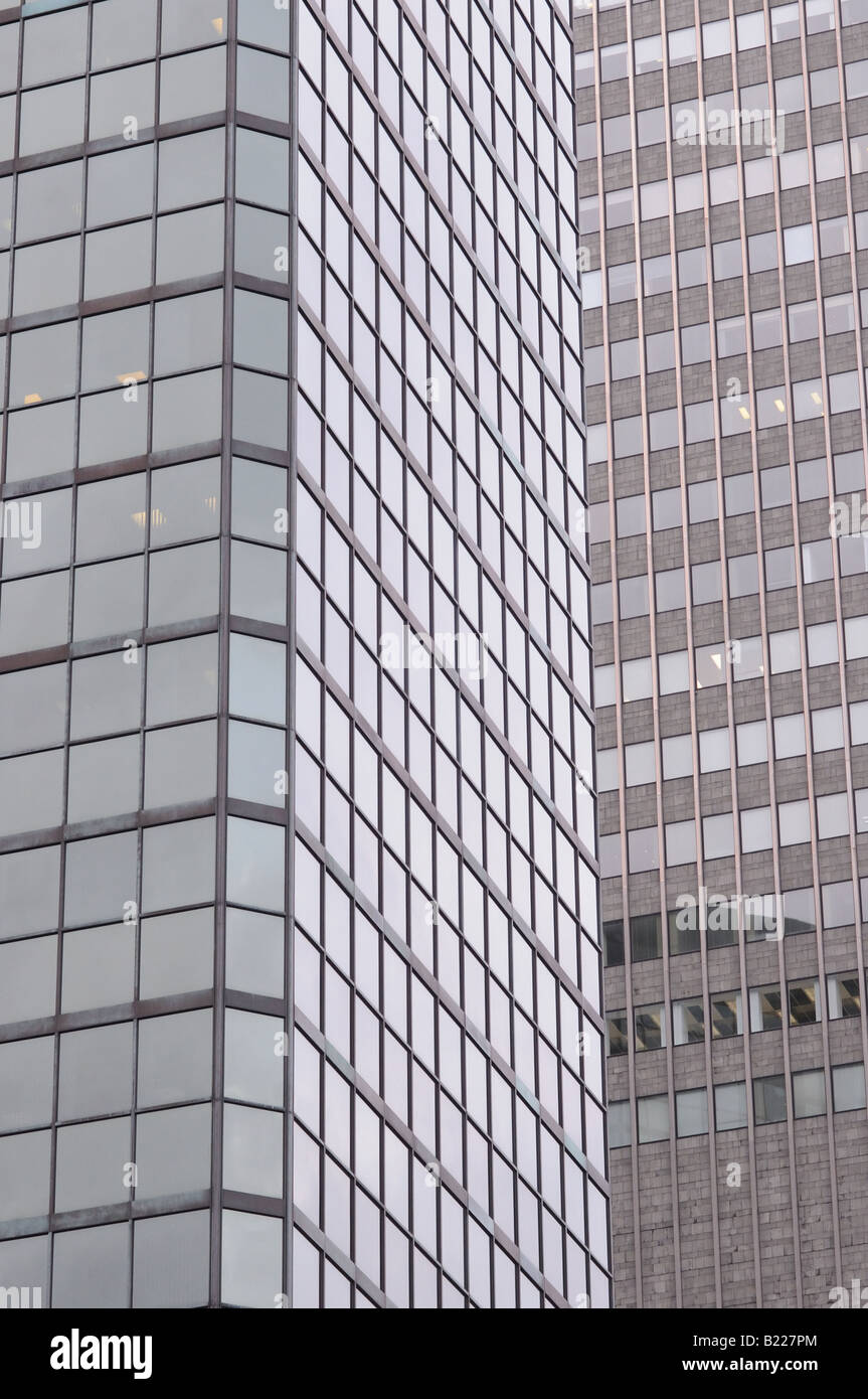 A section of one building, skyscraper overlapping another in the ...