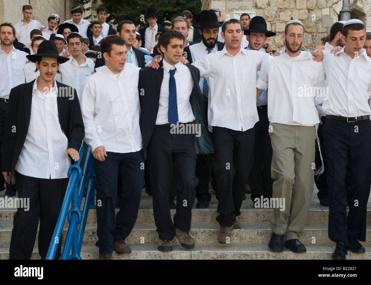 Israel Jerusalem Old City Jewish Quarter group of young men from local ...