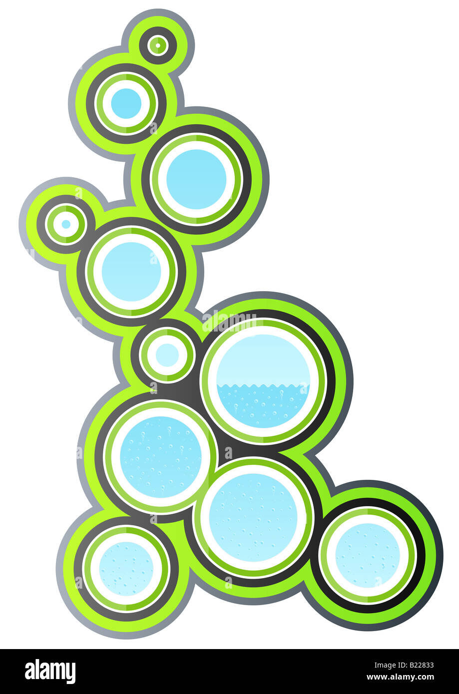 Vector illustration of a funky retro design element with circle art ...