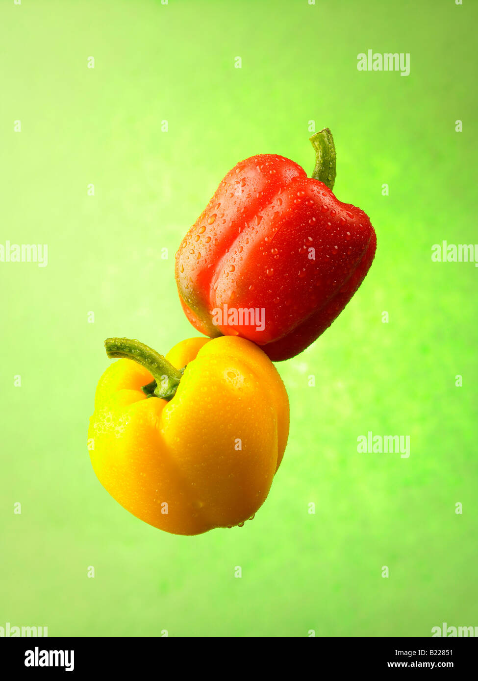 capsicum with green background Stock Photo - Alamy