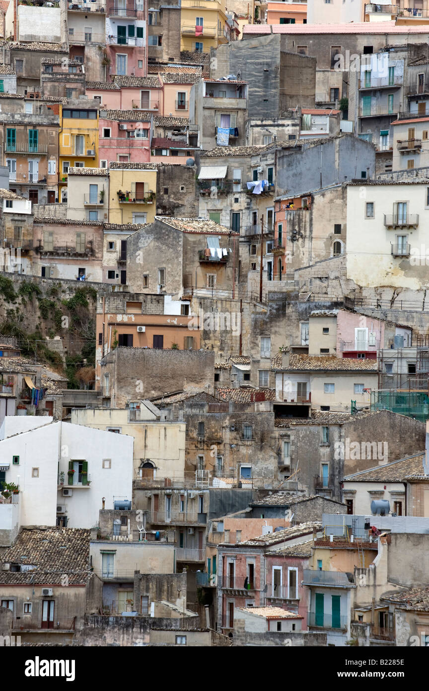 Dense housing in hillside town, Italy Stock Photo - Alamy