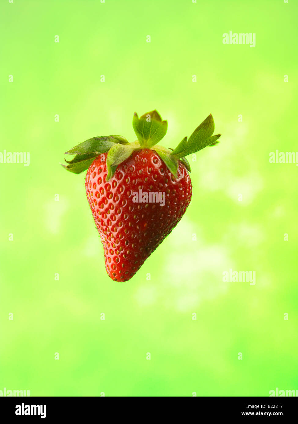 strawberry with green background Stock Photo - Alamy
