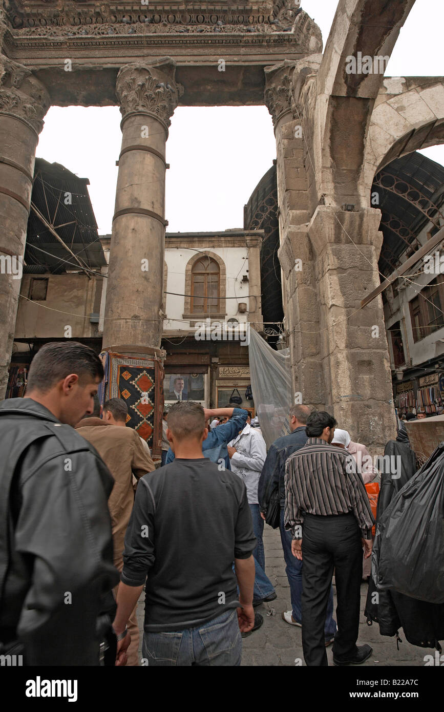 Damascus Syria souk Al-Hamadiye exit Stock Photo - Alamy