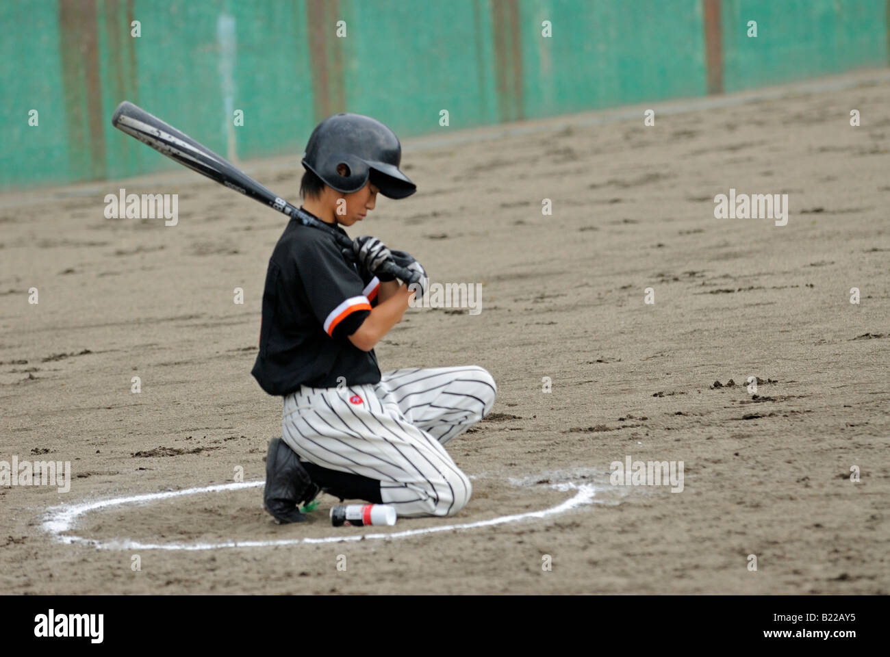 Waiting for his turn Japanese school baseball Sendai Japan Stock Photo ...