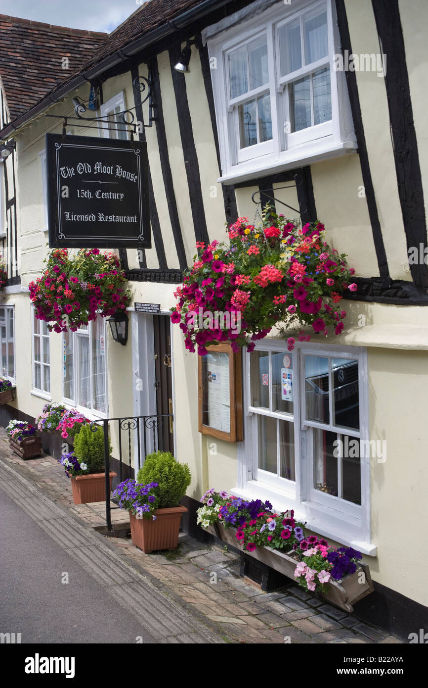 The Old Moot House 15th Century Inn Castle Hedingham Essex Stock Photo ...