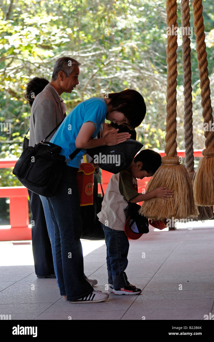 Japanese people praying in Gokoku Shrine Sendai Japan Stock Photo - Alamy