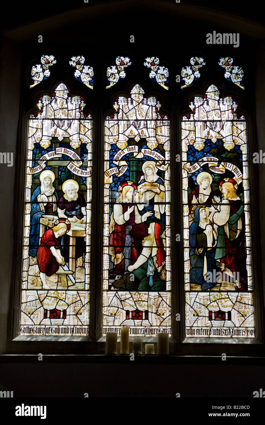 Stained Glas Window St Nicholas Church Castle Hedingham Essex Stock ...