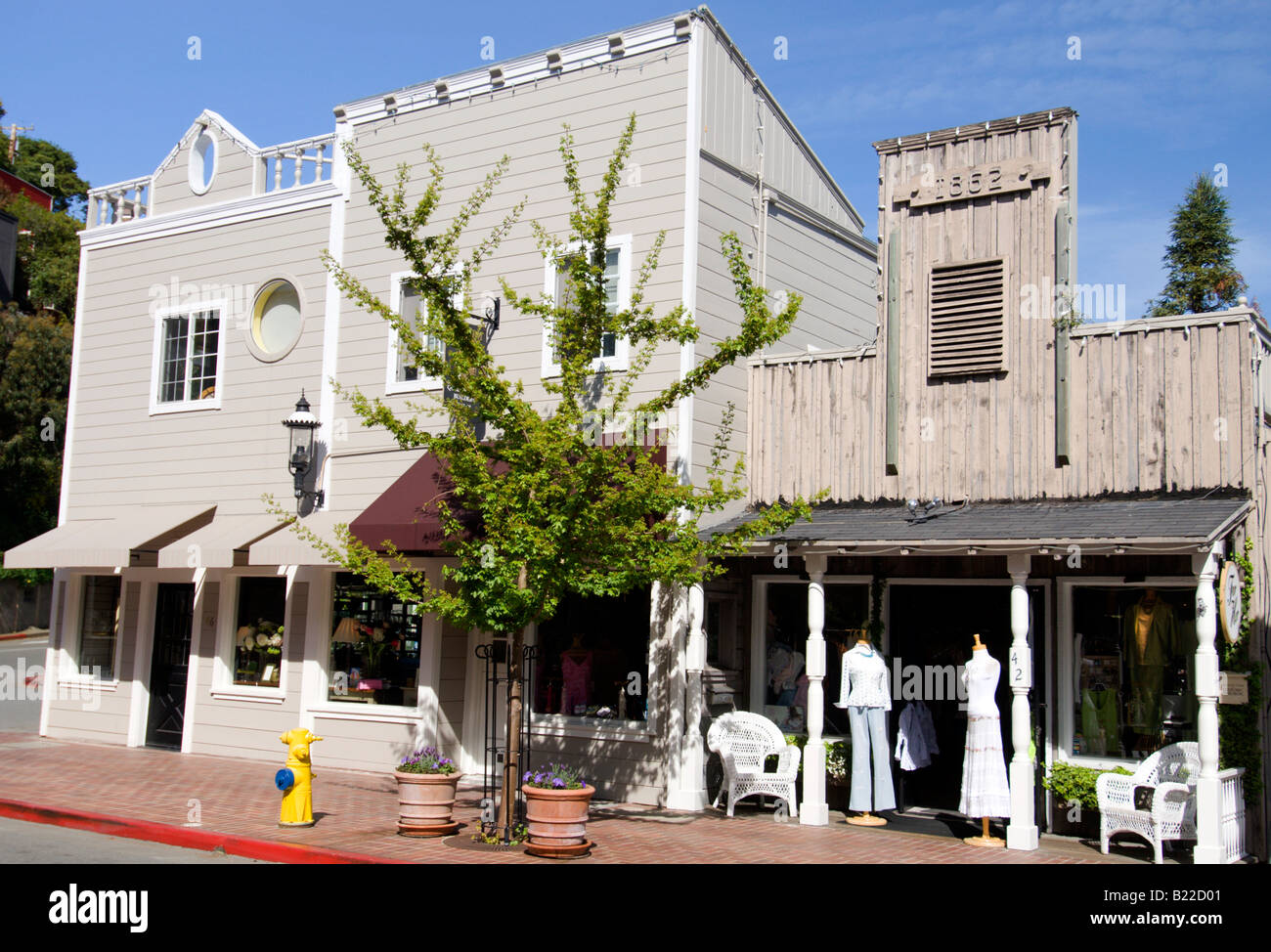 Shops on Main Street, Tiburon, Marin County, California Stock Photo - Alamy