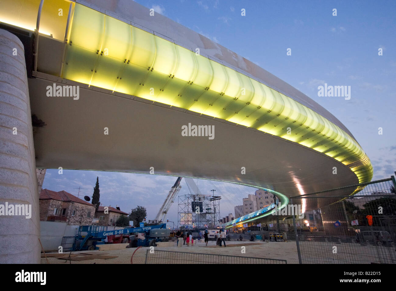 Jerualem, Israel. The Chords Bridge at the city entrance, as seen from ...