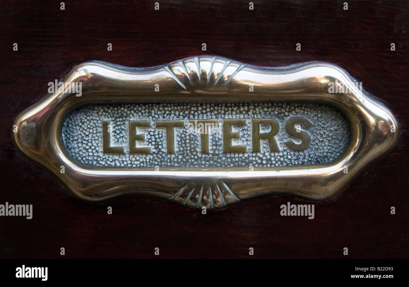 Old Brass Letter box Stock Photo - Alamy