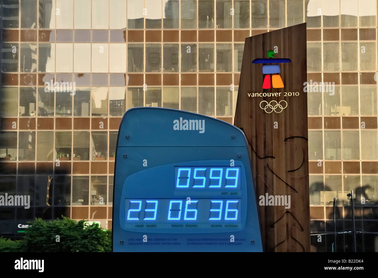2010 Olympic countdown clock Vancouver British Columbia Canada Stock ...