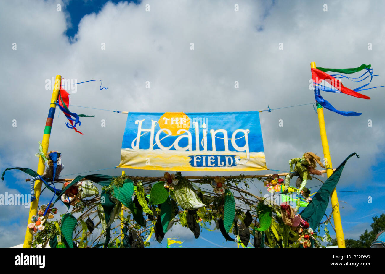 Entrance to the Healing Field Glastonbury Festival Stock Photo - Alamy