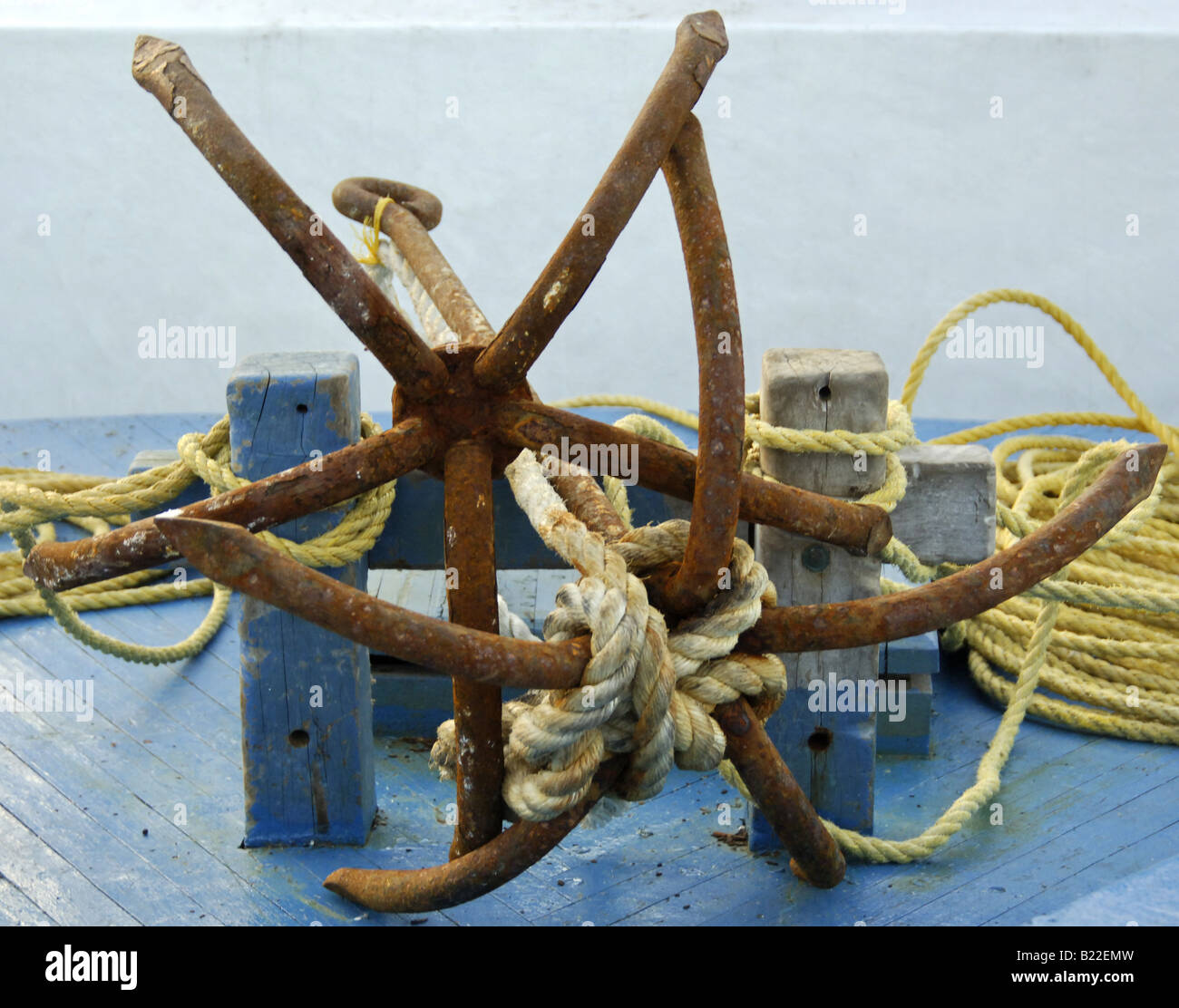 Anchors on the fishermens boat hi-res stock photography and images - Alamy
