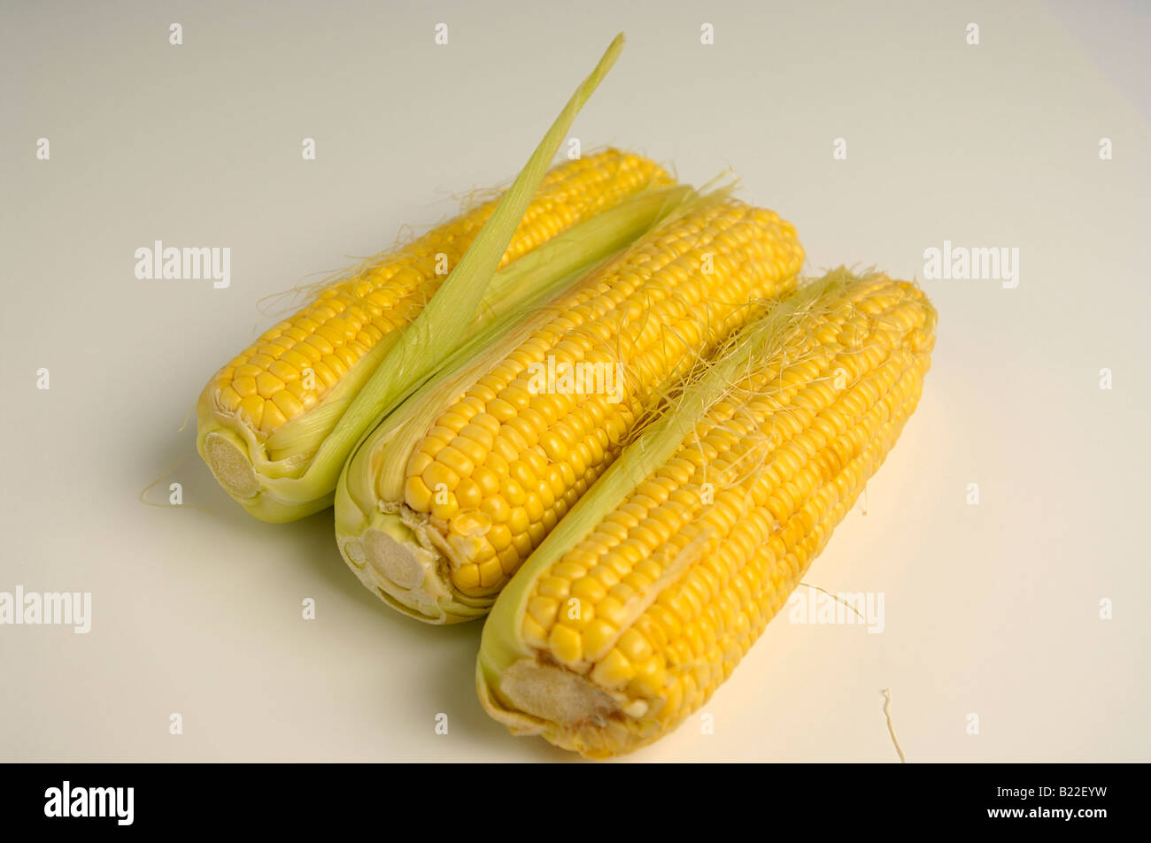 Three ears of corn on the cob Stock Photo - Alamy