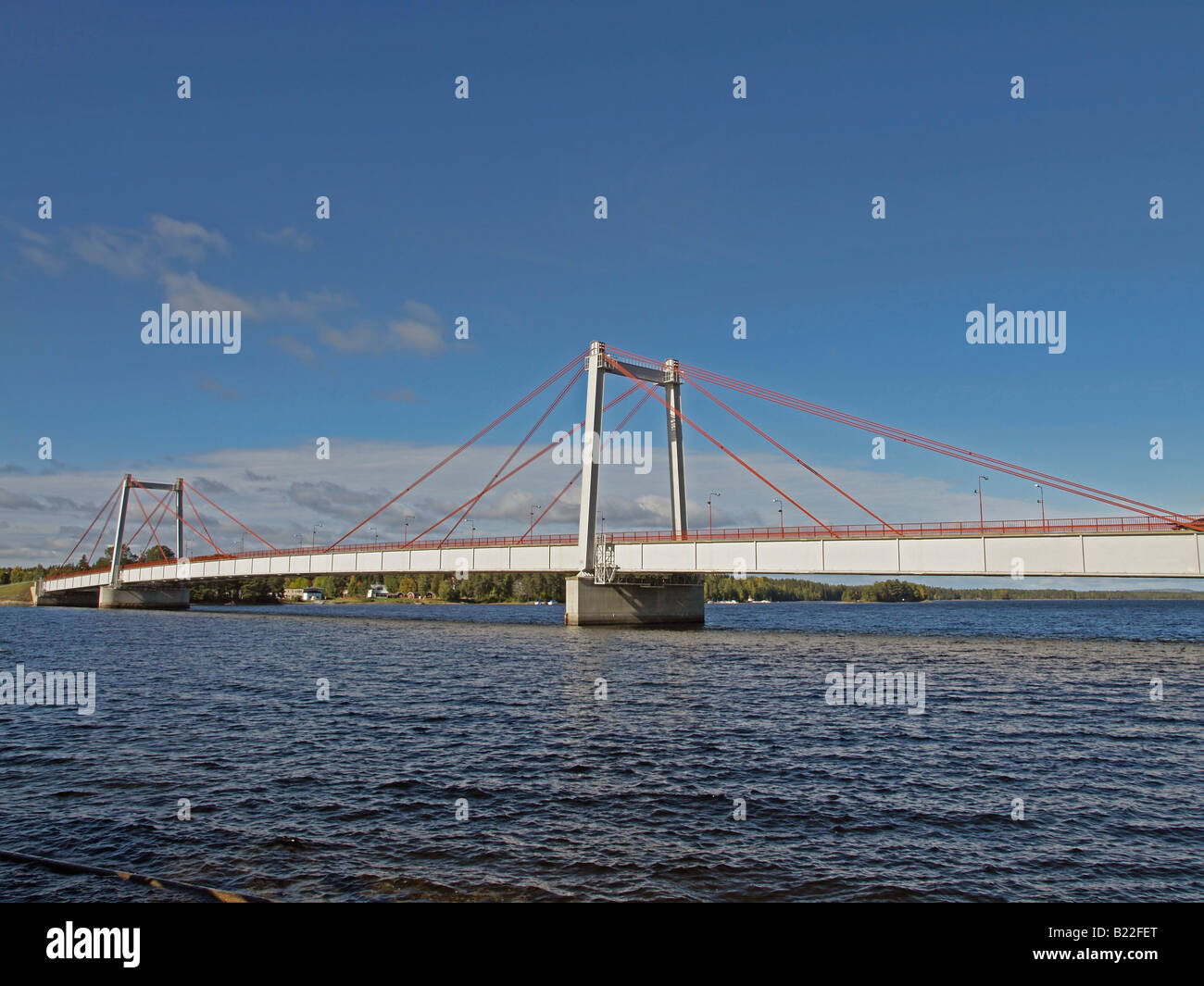 bridge Strömsundbron over the lake Dragan in Strömsund Jämtland Sweden ...