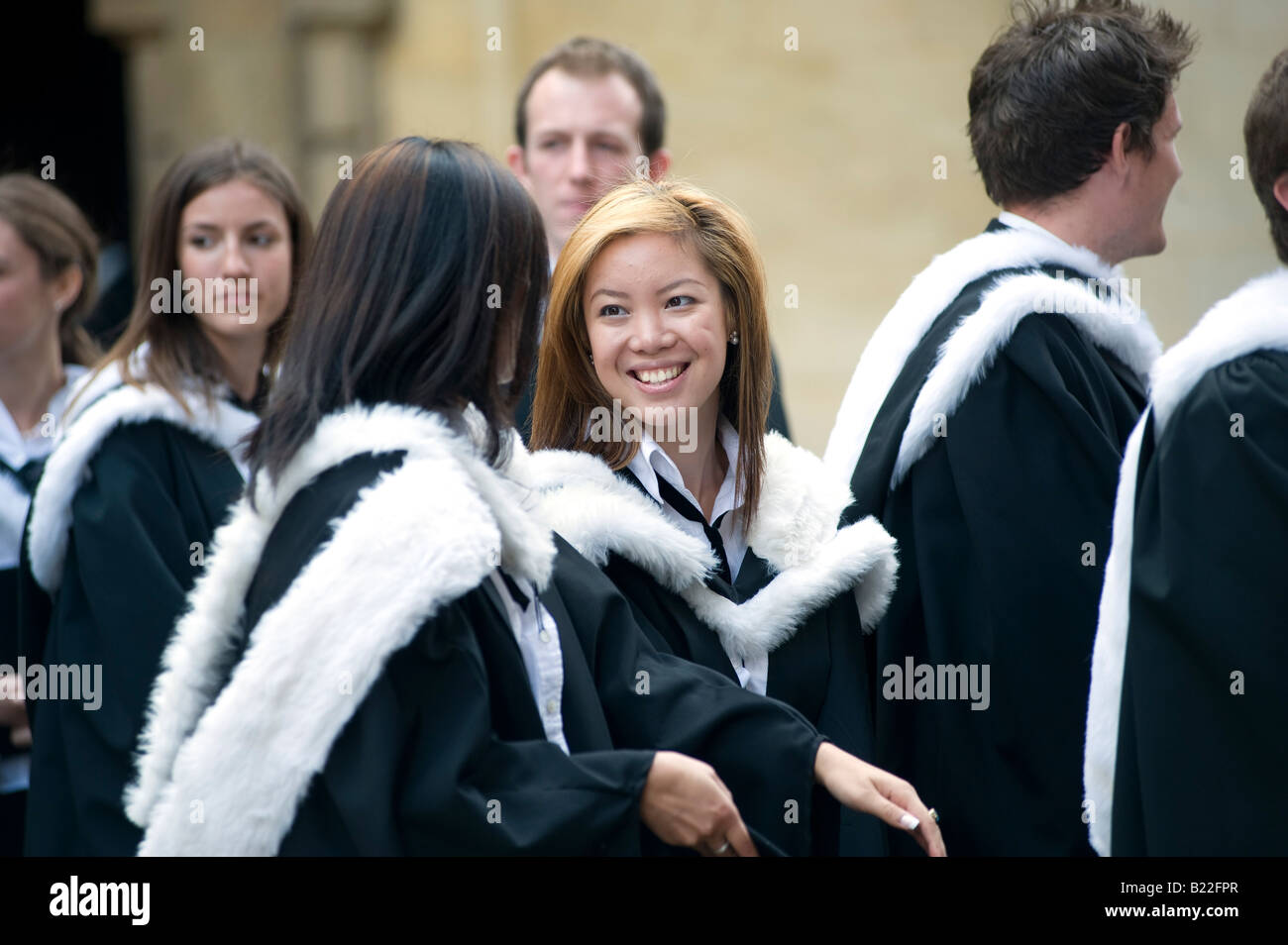 Degree ceremony at Oxford University and lots of smiling faces Stock ...