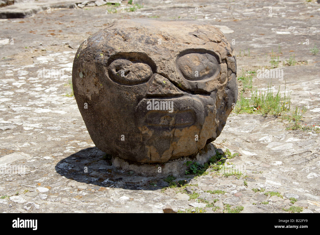 Olmec Stone Head on the Patio de los Altares, the Archaeological ...