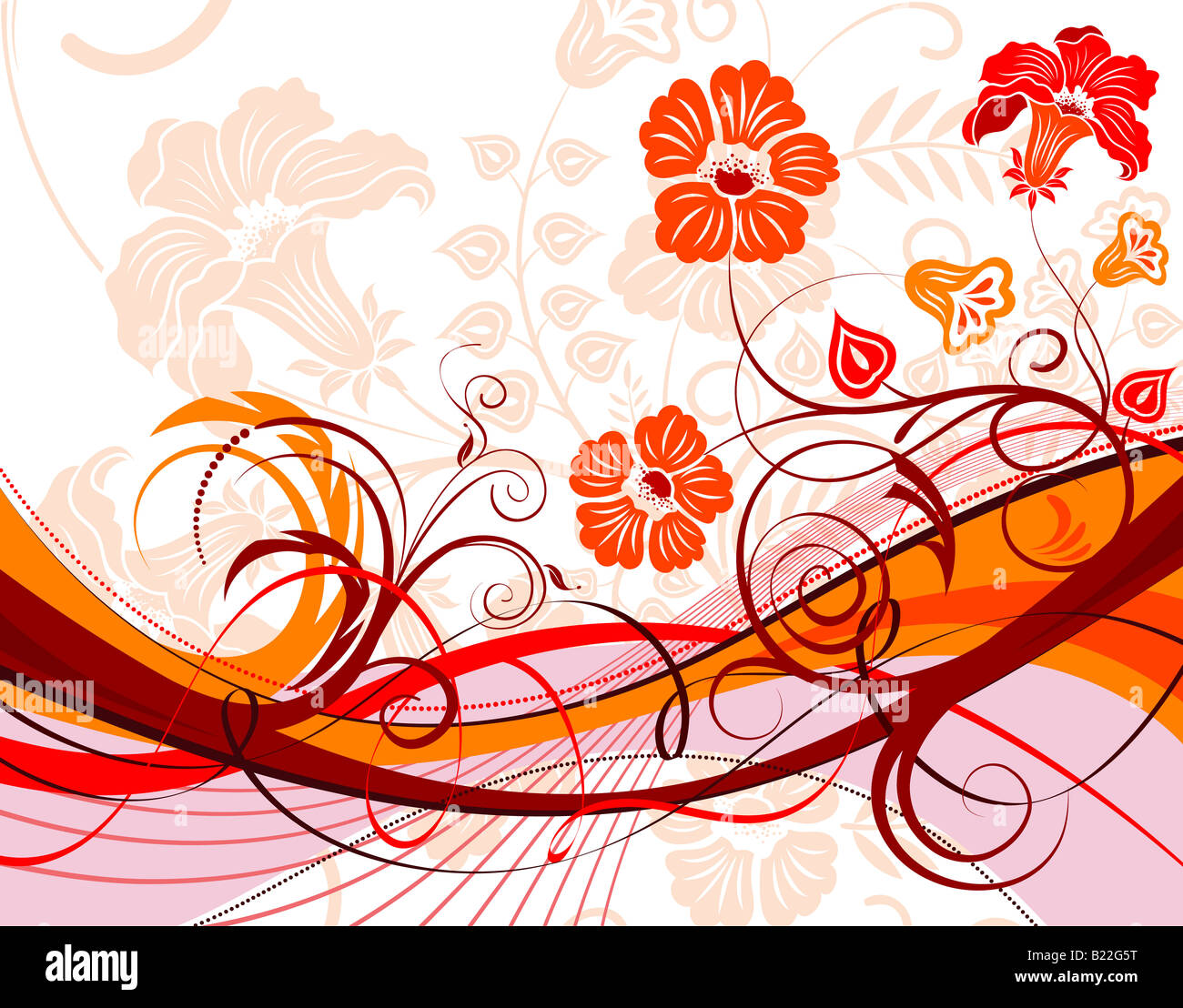 Flower background with wave pattern Stock Photo - Alamy