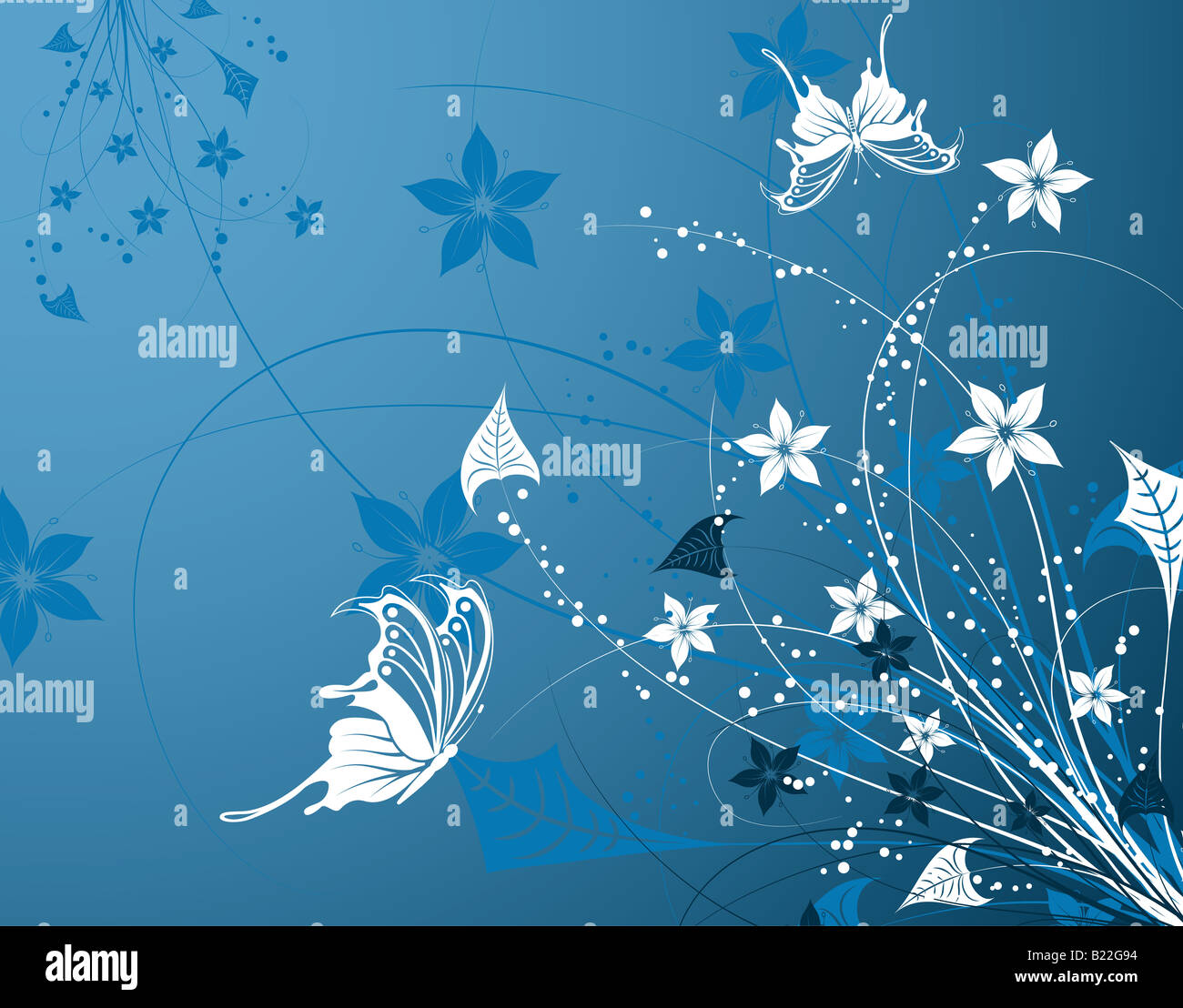 Flower background with butterfly Stock Photo - Alamy