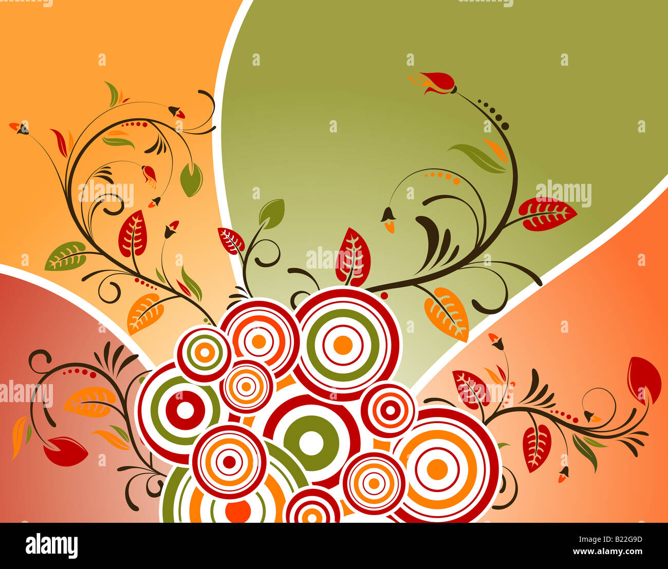 Flower background with circle Stock Photo - Alamy