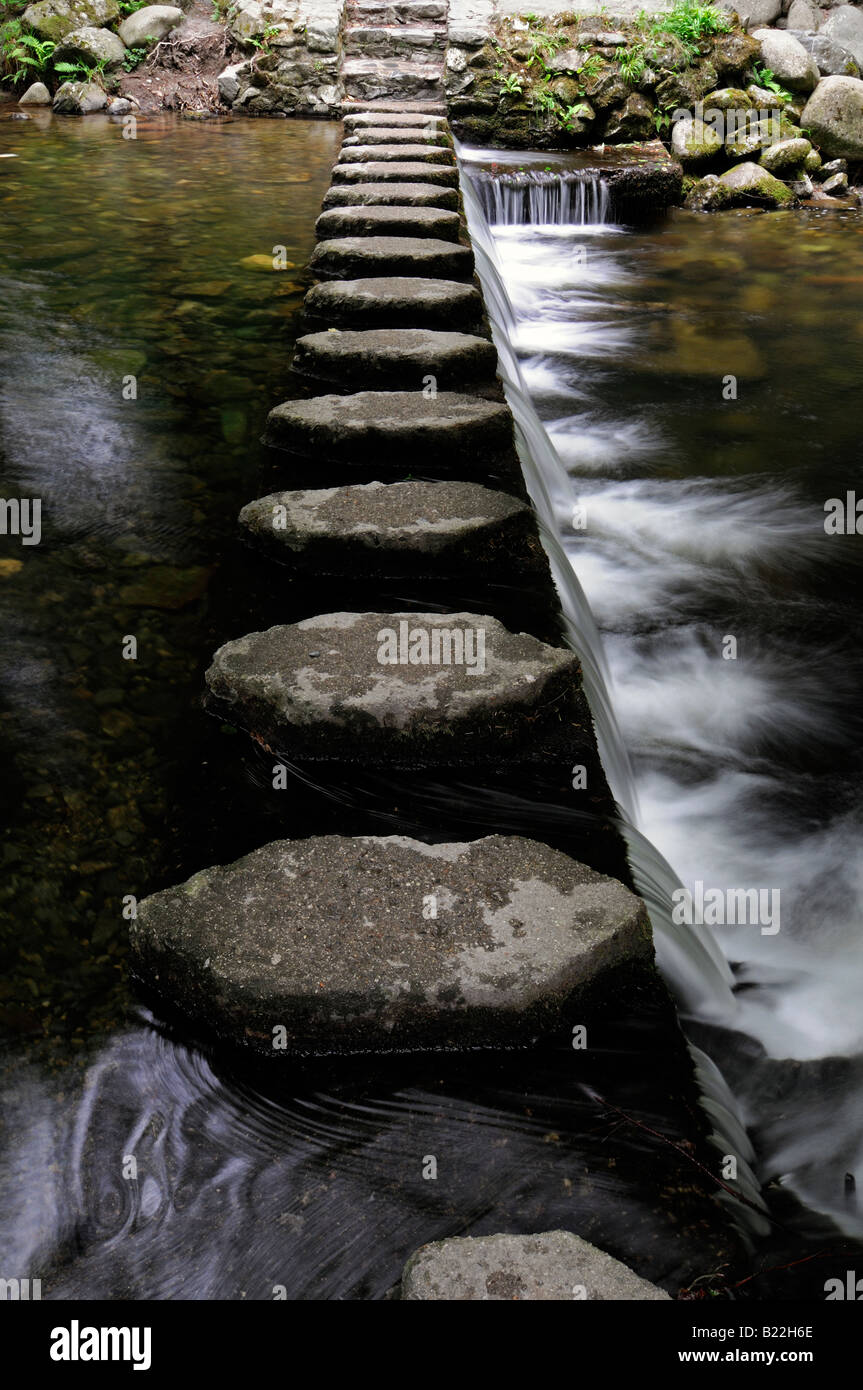 stepping stones footpath walkway crossing crrss across the shimna river ...