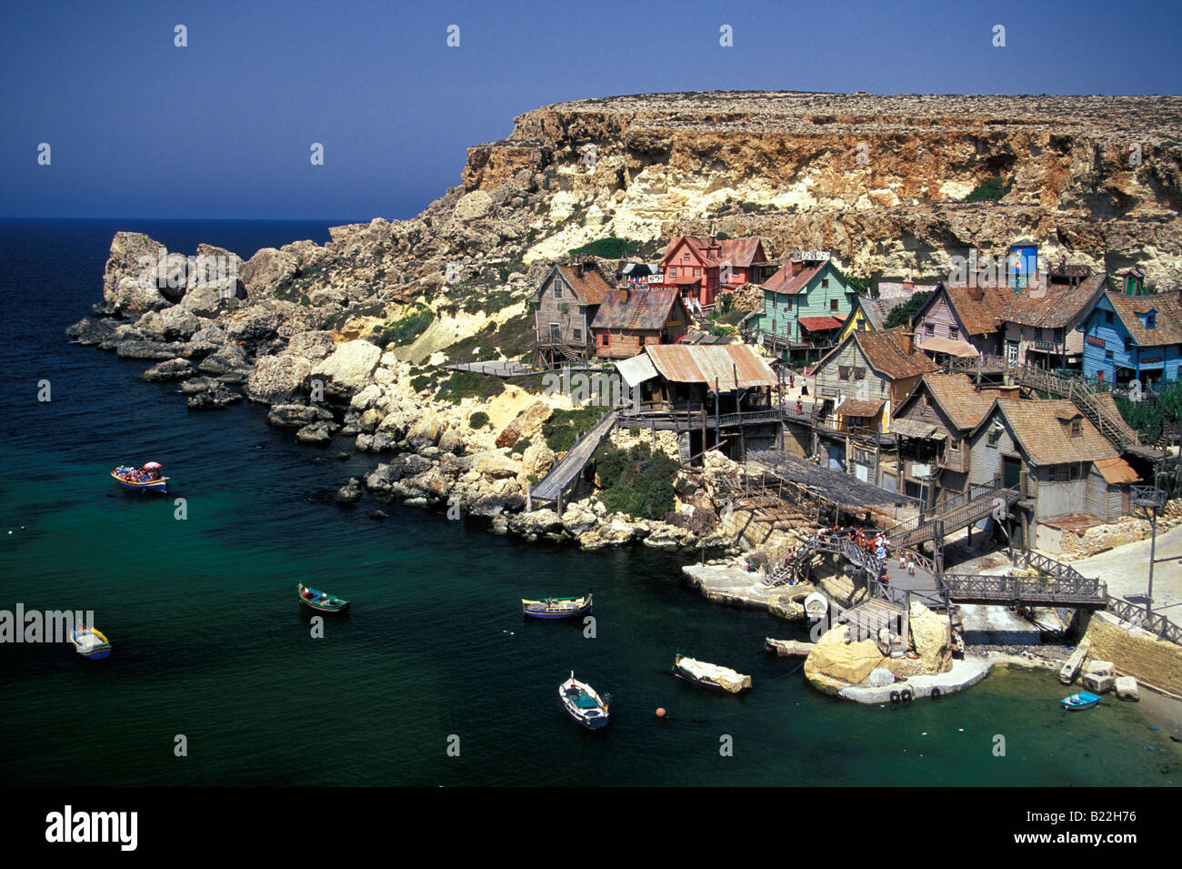 Aerial view of Popeye Village the place built for the Popeye movie ...