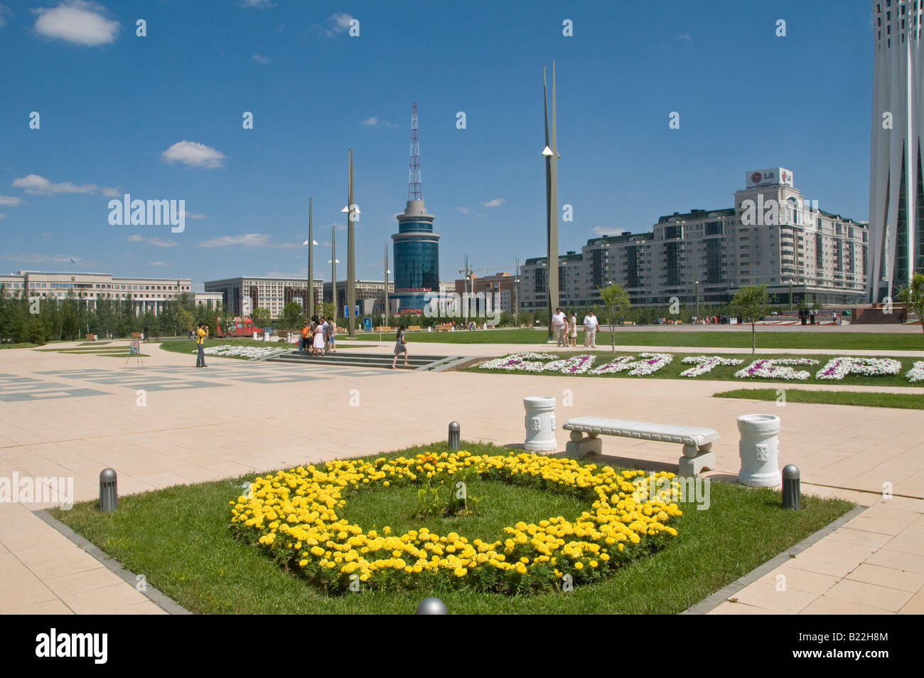 Modern architecture in center of Nur-Sultan or Nursultan called Astana ...