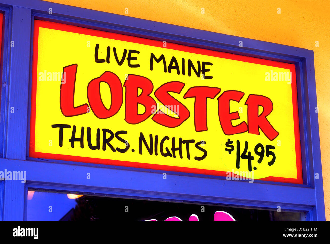 Live Maine Lobster Thursday Nights $14.95 sign hand painted on a ...