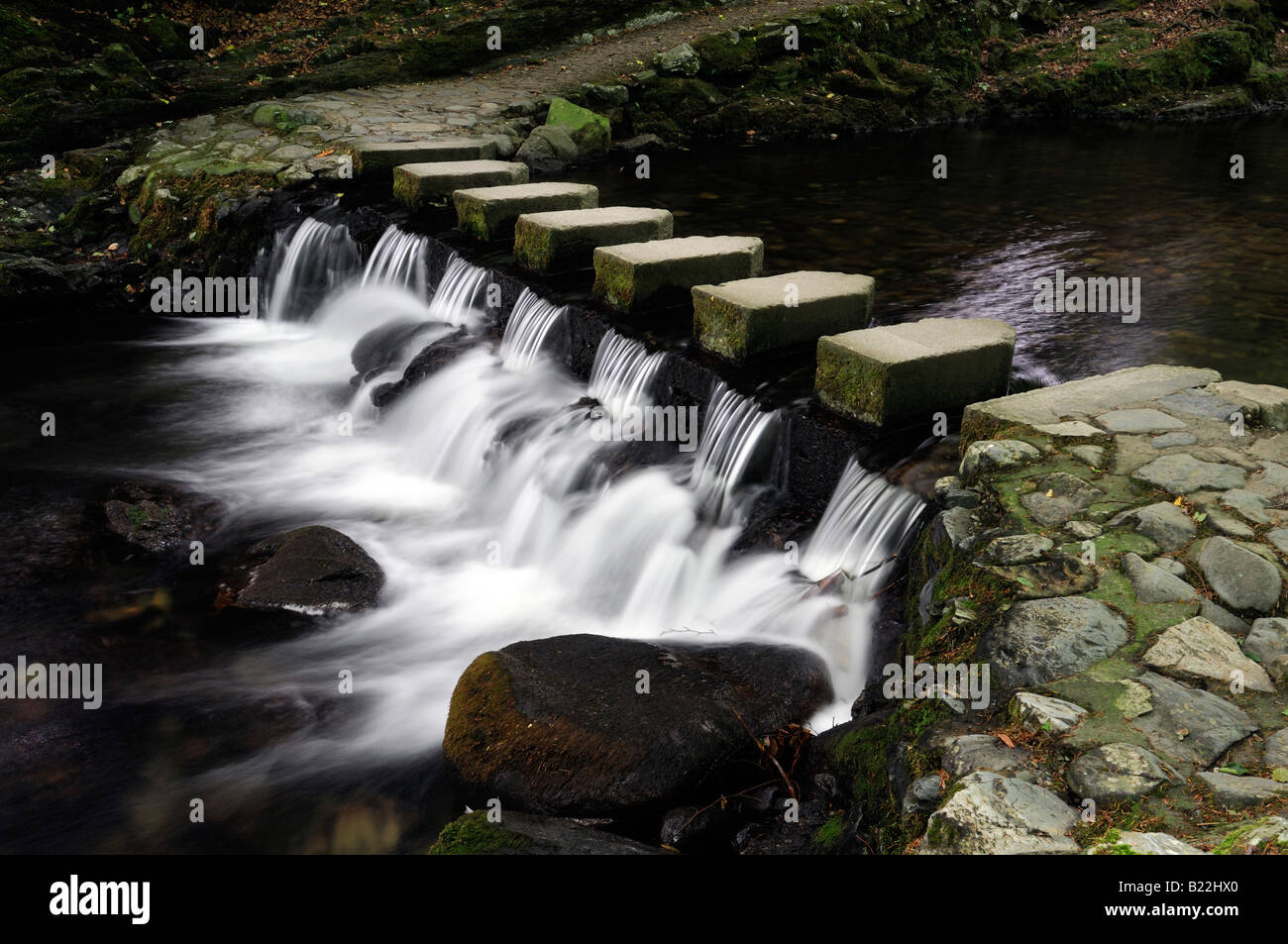 stepping stones footpath walkway crossing cross across the shimna river ...