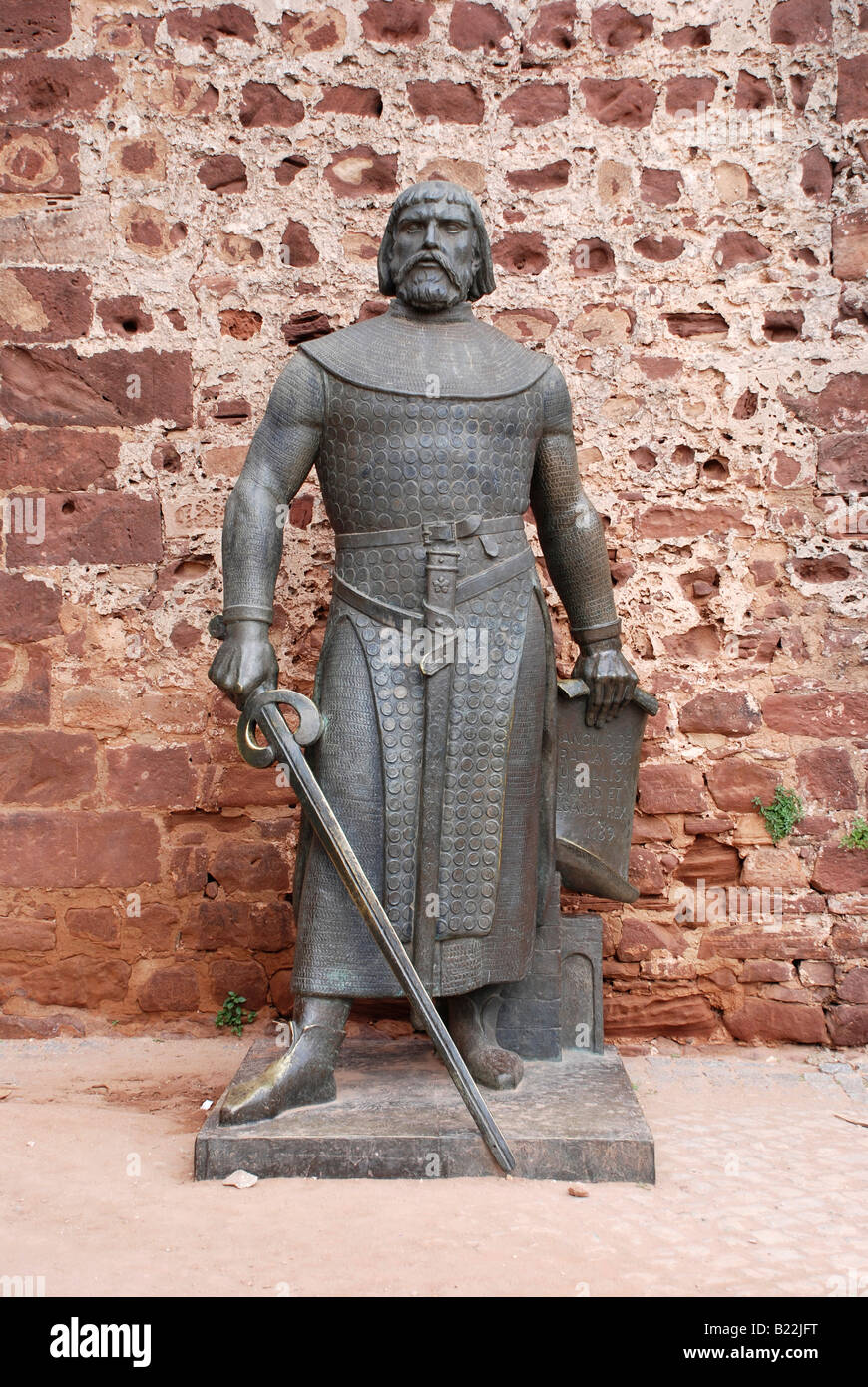 Statue of King Alfonso III Silves castle Algarve Portugal Stock Photo ...