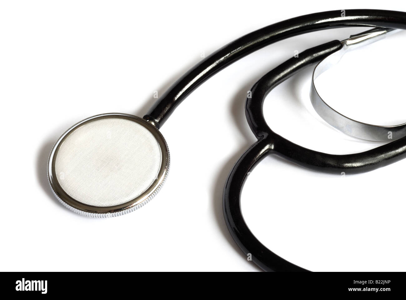 Black stethoscope on white Cut Out Stock Images & Pictures - Alamy