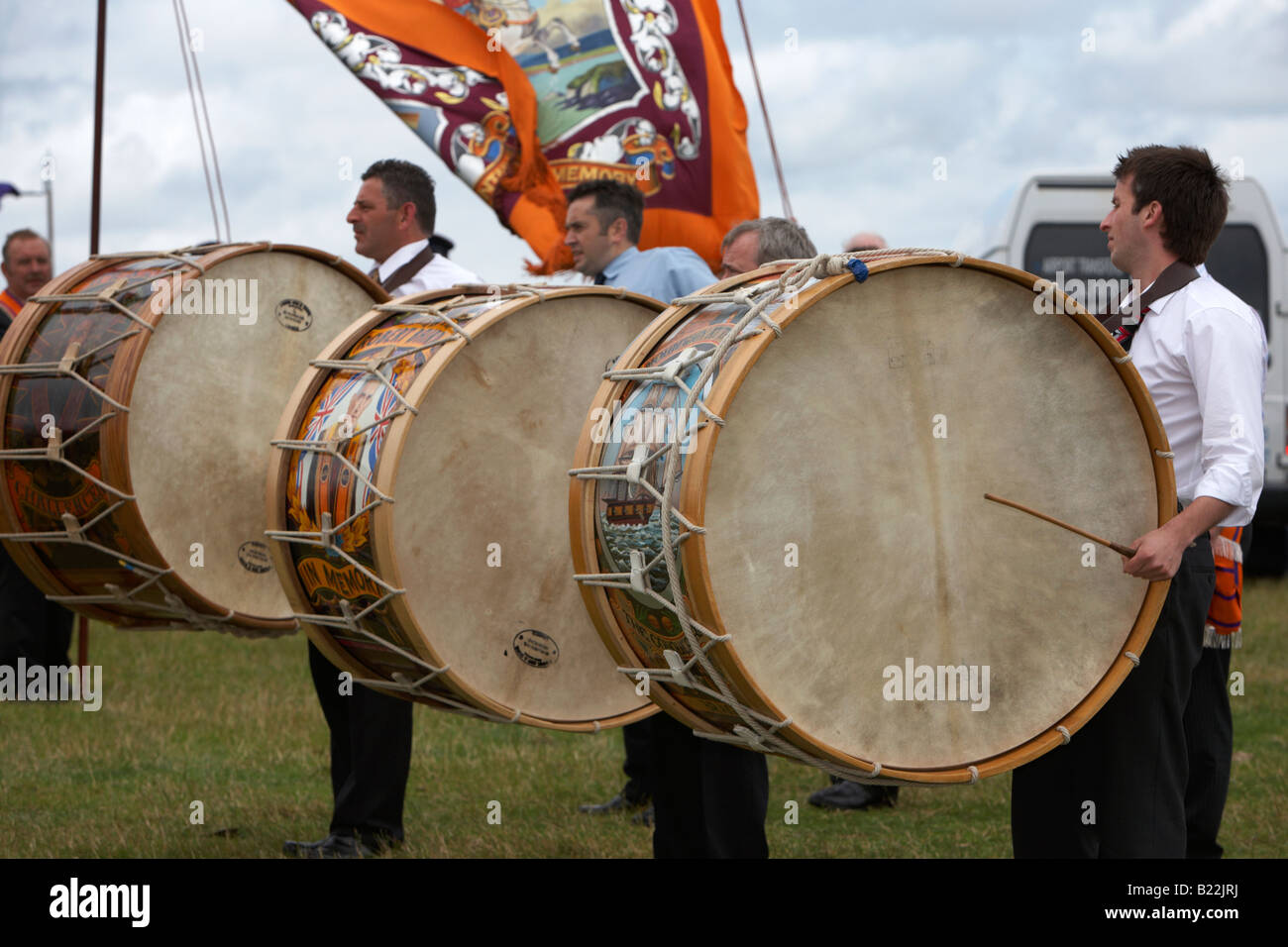orangemen with lambeg drums during 12th July Orangefest celebrations in ...