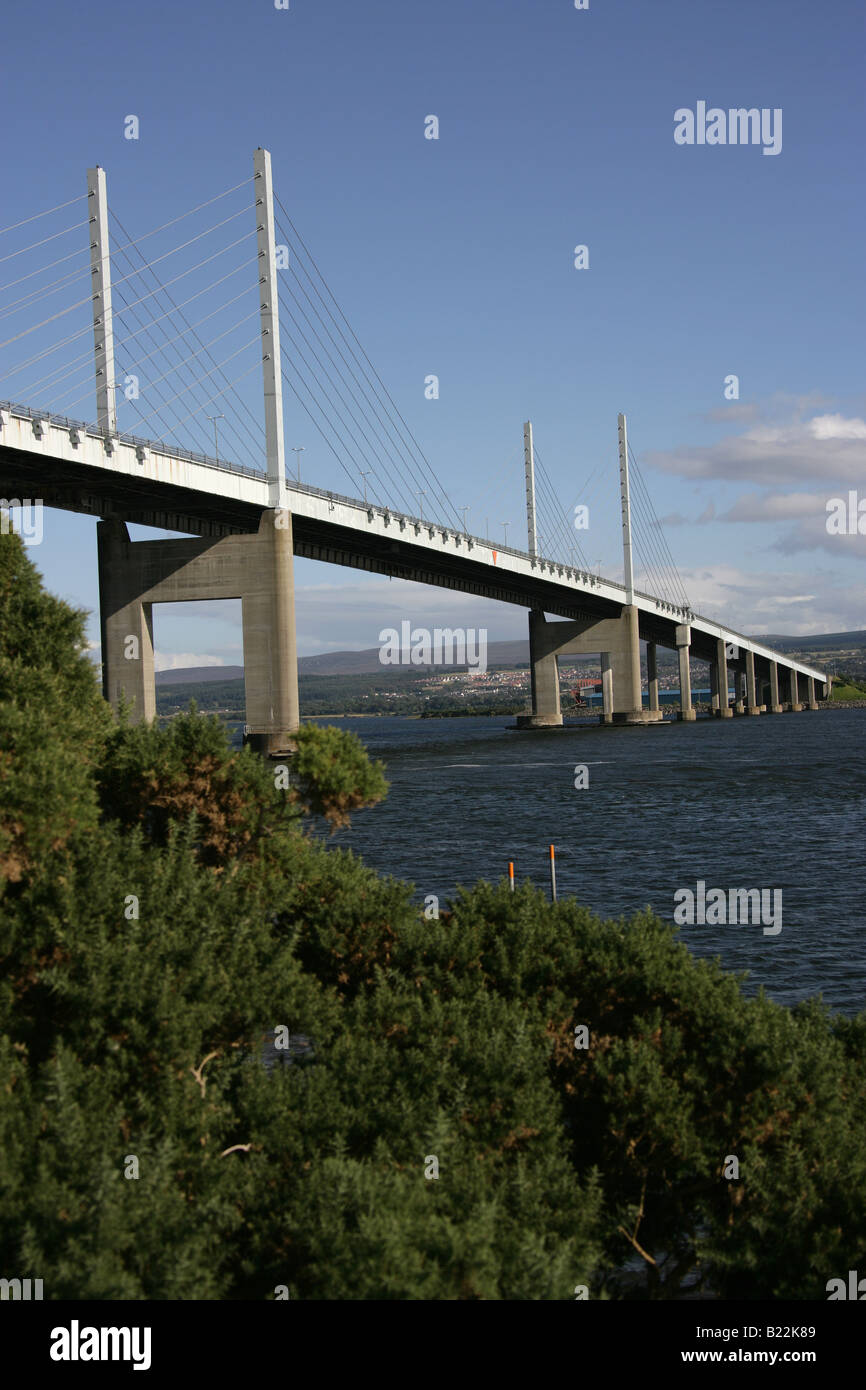 City of Inverness, Scotland. The Kessock Bridge carries the A9 trunk ...