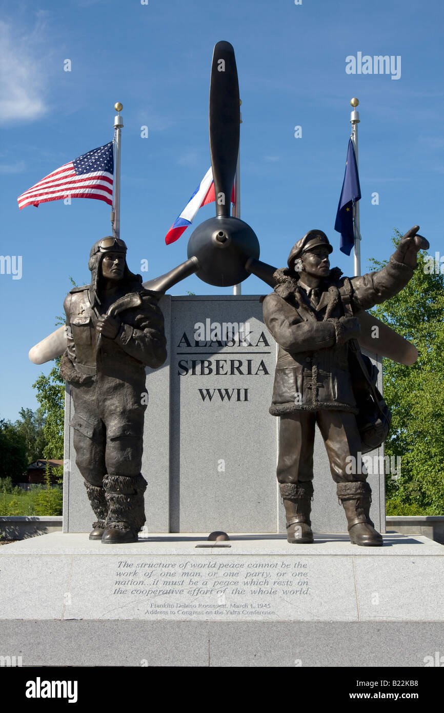 Alaska Siberia World War II Memorial - Fairbanks, Alaska Stock Photo ...
