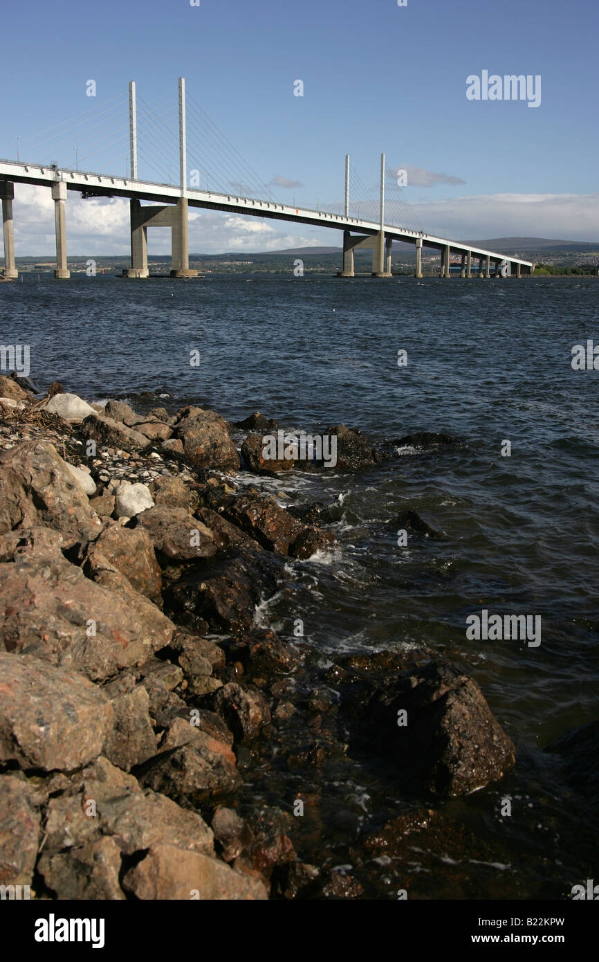 City of Inverness, Scotland. The Kessock Bridge carries the A9 trunk ...