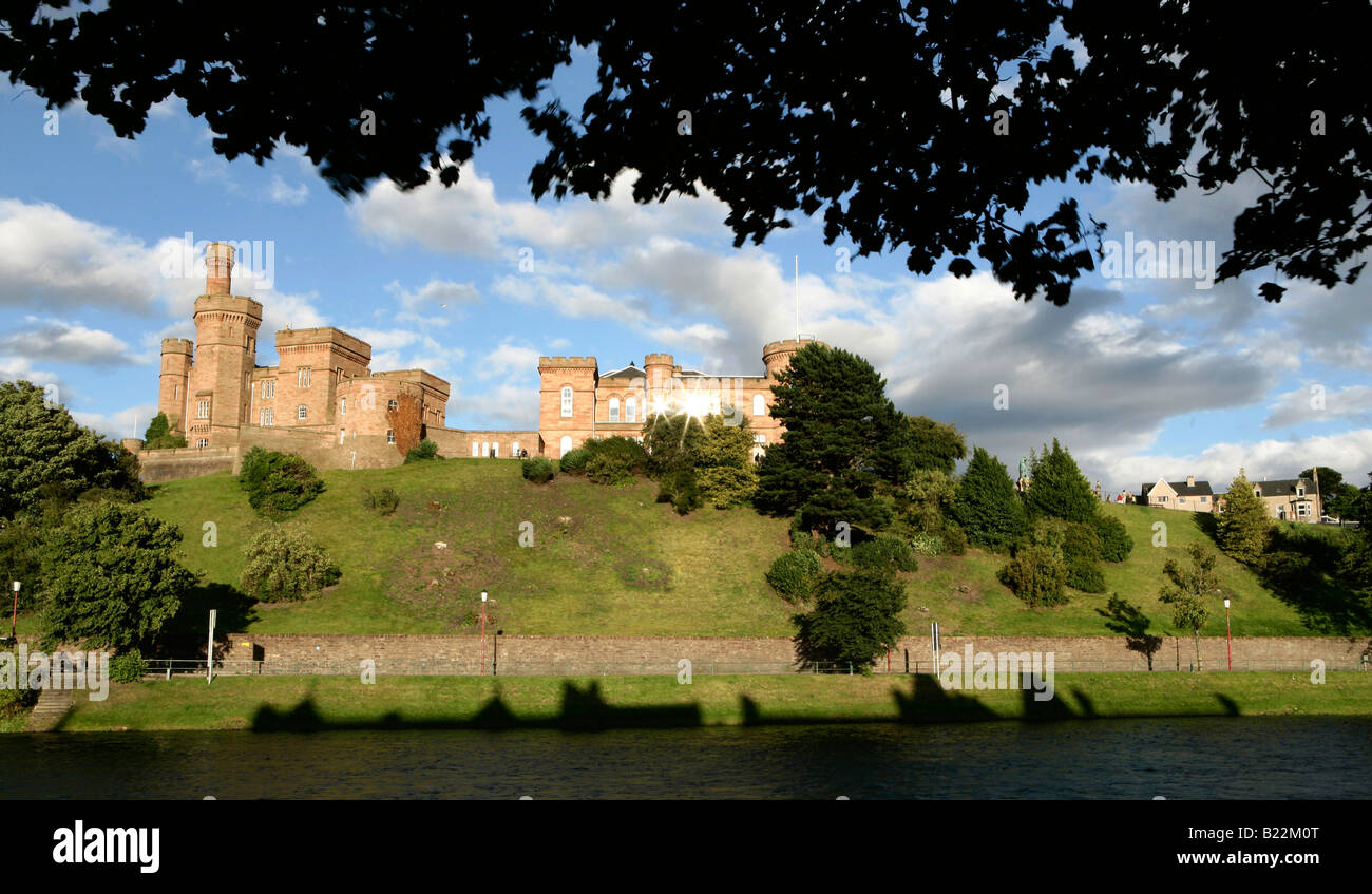 City of Inverness, Scotland. Inverness Castle overlooks the River Ness ...