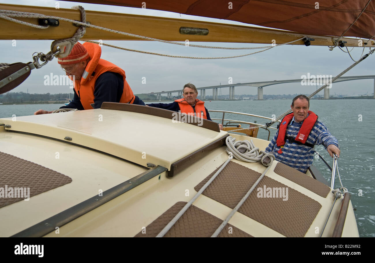 Yacht 'Kate' a Norfolk Gypsy sailing on the River Orwell,Suffolk with ...