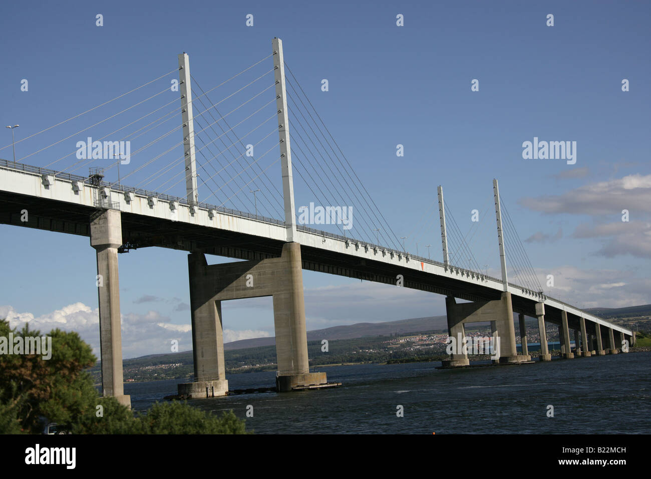 City of Inverness, Scotland. The Kessock Bridge carries the A9 trunk ...