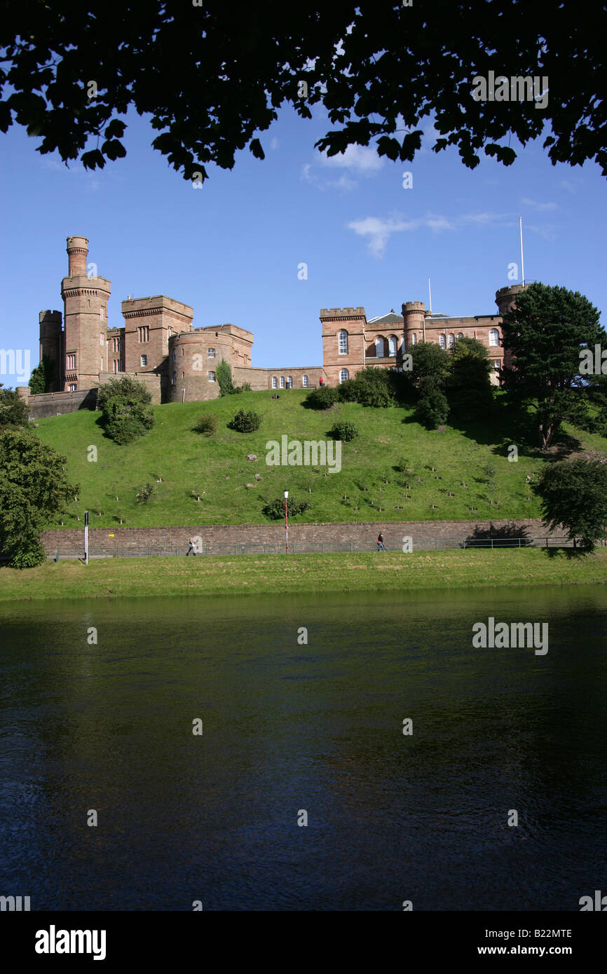 City of Inverness, Scotland. Inverness Castle overlooks the River Ness ...