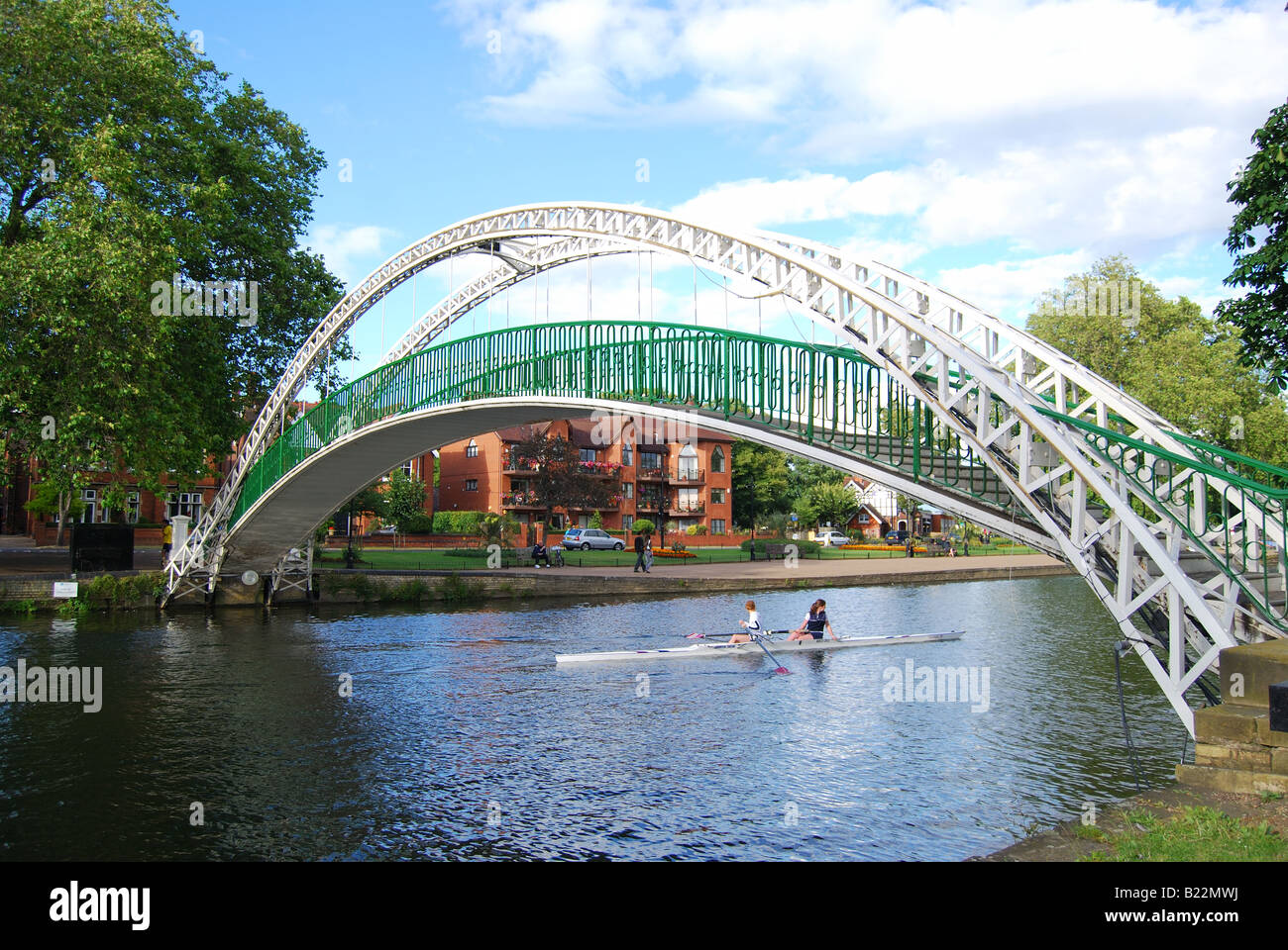 Picturesque river footbridge with gate in europe - misgolf