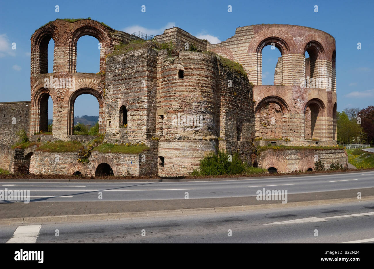 ruins of Emperor thermal spa, ancient roman imperial bath, Trier ...